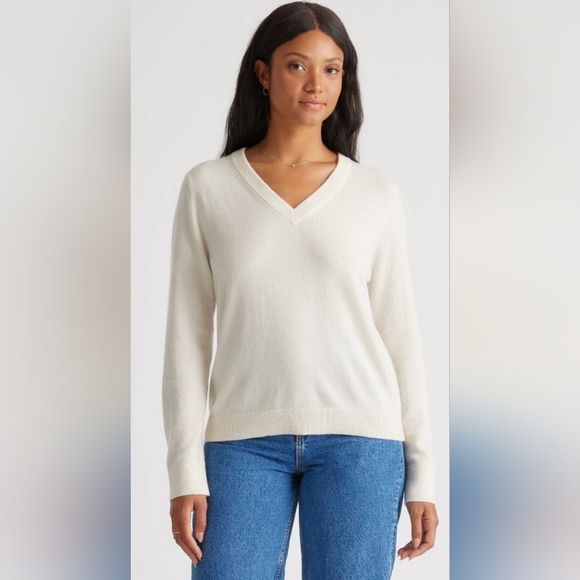 Ivory V Neck Sweater